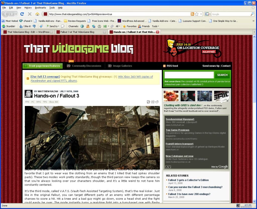 Hands-on / Fallout 3 - That VideoGame Blog
